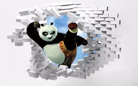 Živá Zeď Samolepka na zeď Kung-Fu Panda