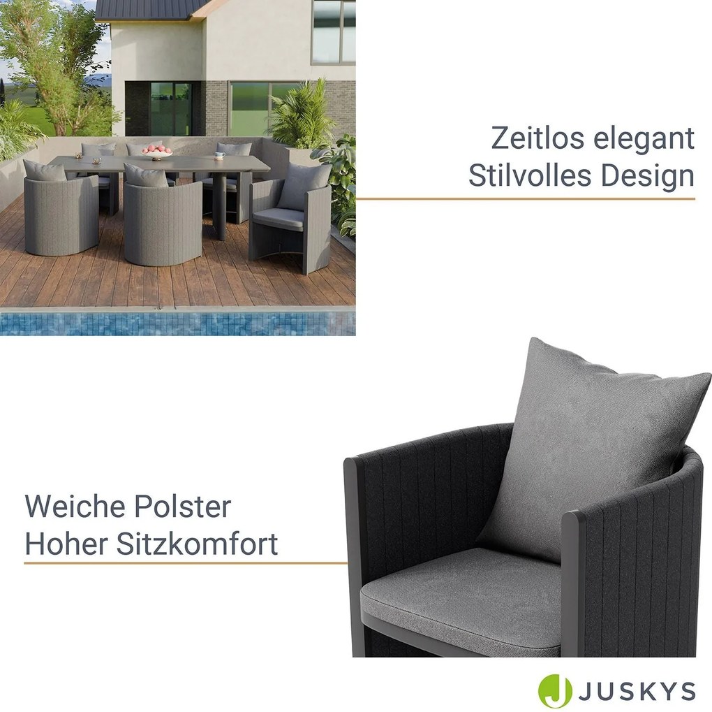 Juskys Zahradní jídelní set Costa Luna pro 6 osob