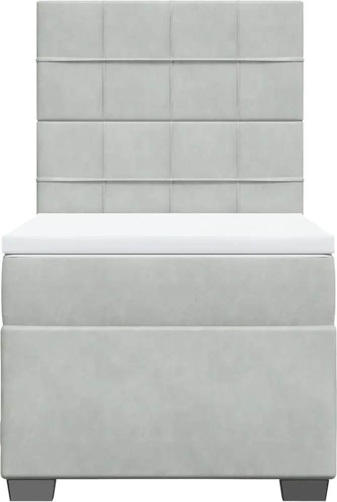 Box spring postel s matrací světle šedá 90x190 cm samet 3293086