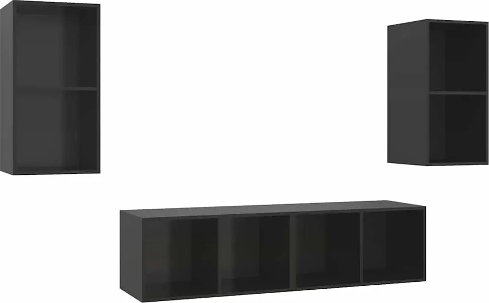 vidaXL Nástěnné TV skříňky 4 ks dřevotříska [3079871] Barva: Bílá