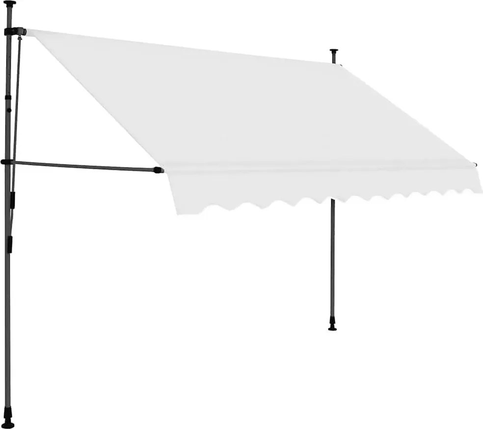 vidaXL Ručně zatahovací markýza s LED světlem 250 cm bílo [145865] Barva: Modrá