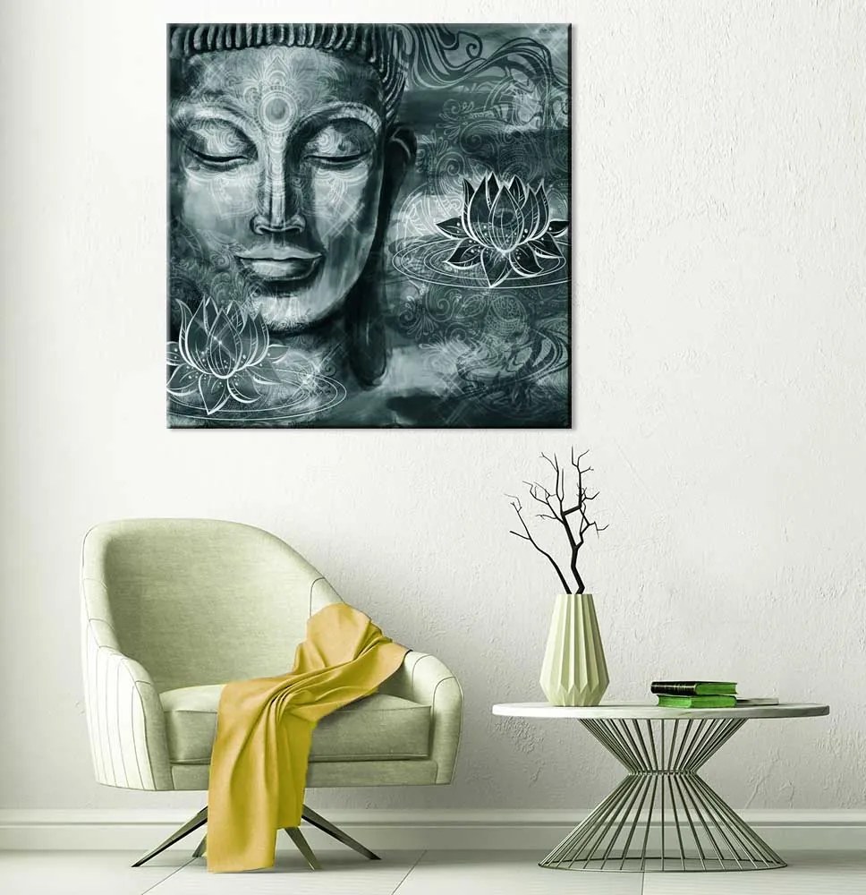 Energetický obraz Buddha Green Velikost (šířka x výška): 120x120 cm