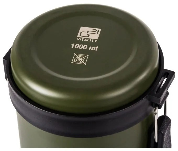 G21 Termoláhev G21 na pití, 1000 ml, khaki zelená s rukojetí G21-60022404