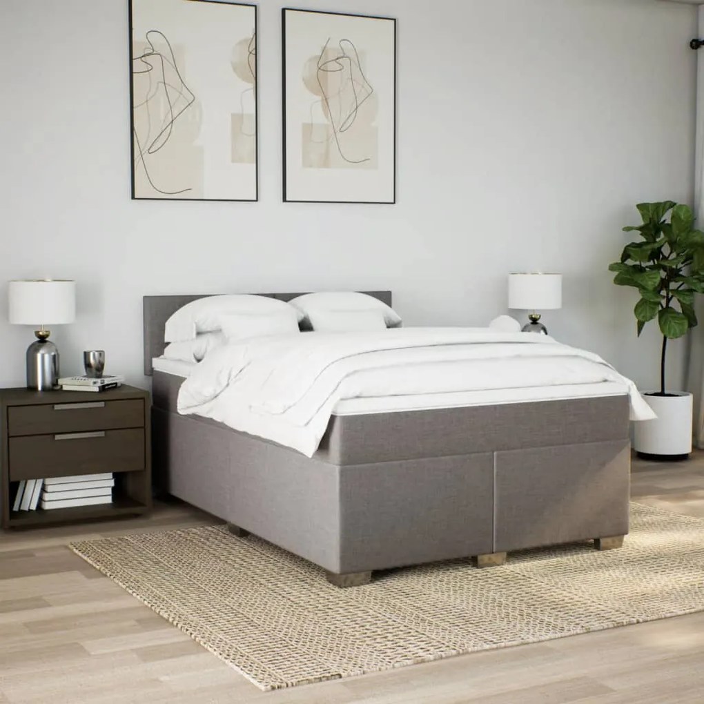 Box spring postel s matrací taupe 140x200 cm textil 3288208