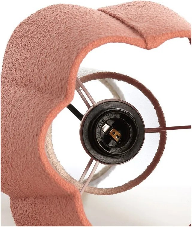 Stolní lampa v lososové barvě/krémová s textilním stínidlem (výška 50 cm) Musaby – Light & Living