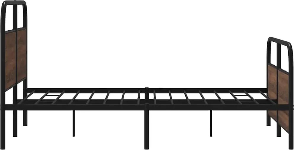 Kovový rám postele bez matrace hnědý dub 140 x 190 cm 3318661