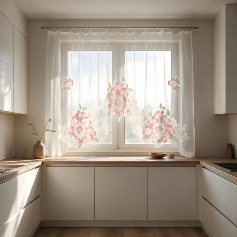 Hotová žakarová oblouková záclona bílá 90x150 Ervi 2460