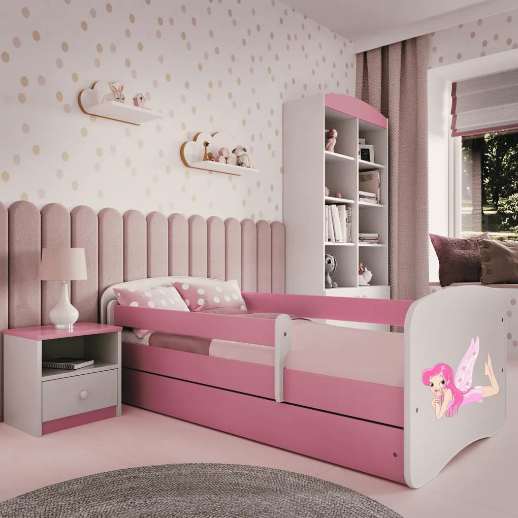 Dětská postel Babydreams víla s křídly růžová