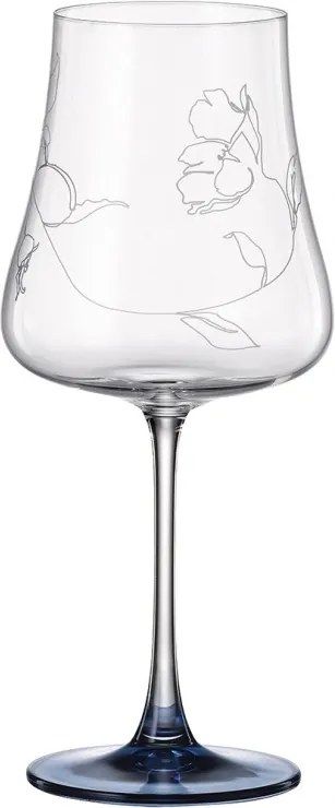 BOHEMIA IDUNA BLUE SKLENICE NA VÍNO 650ML SADA 6KS