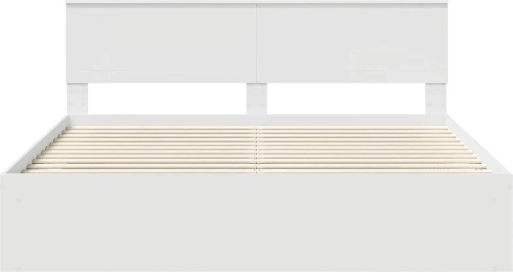 Rám postele s čelo Bílá 180 x 200 cm Masivní borové dřevo 3410564