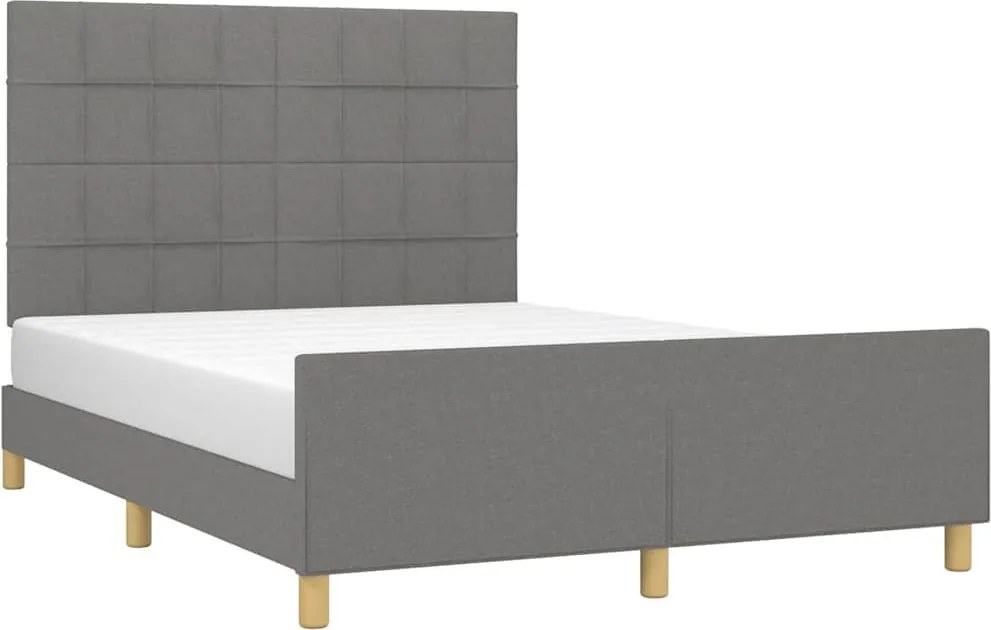 Postel bez matrace tmavě šedá 140 x 200 cm textil 3125058
