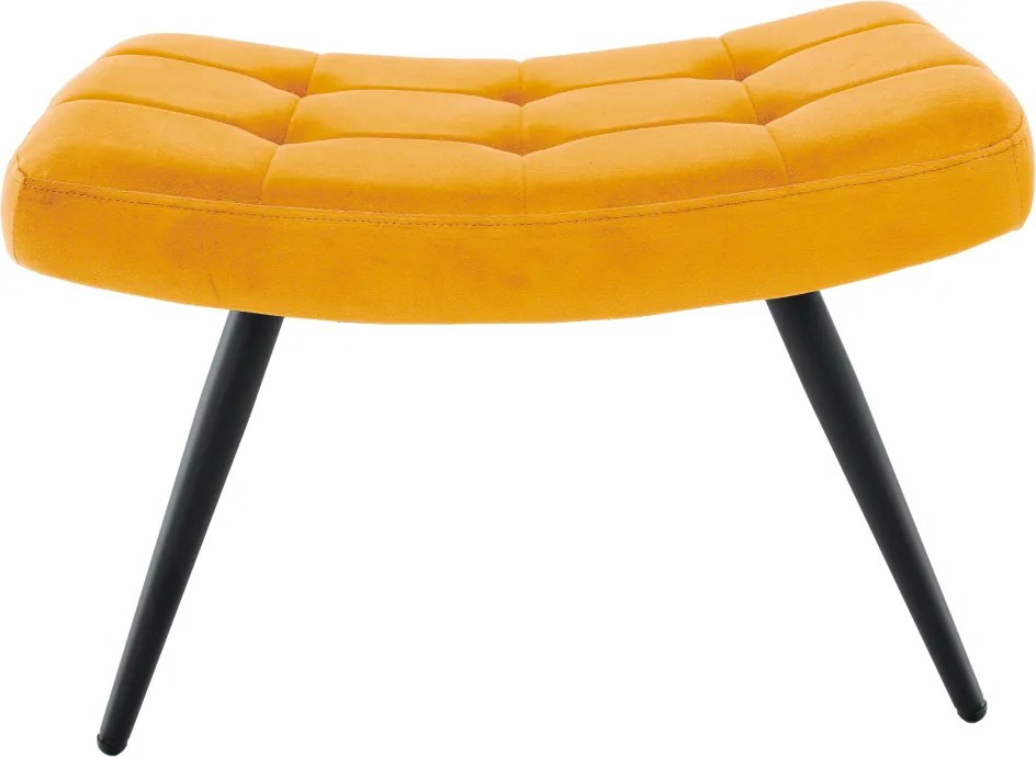Křeslo s podnoží, žlutá Velvet látka/černá, HABEN