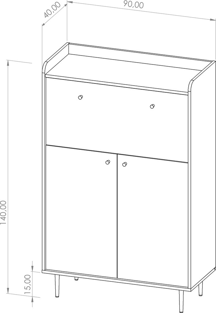 GAB Barová komoda NEFERTUM KB90, 90 cm