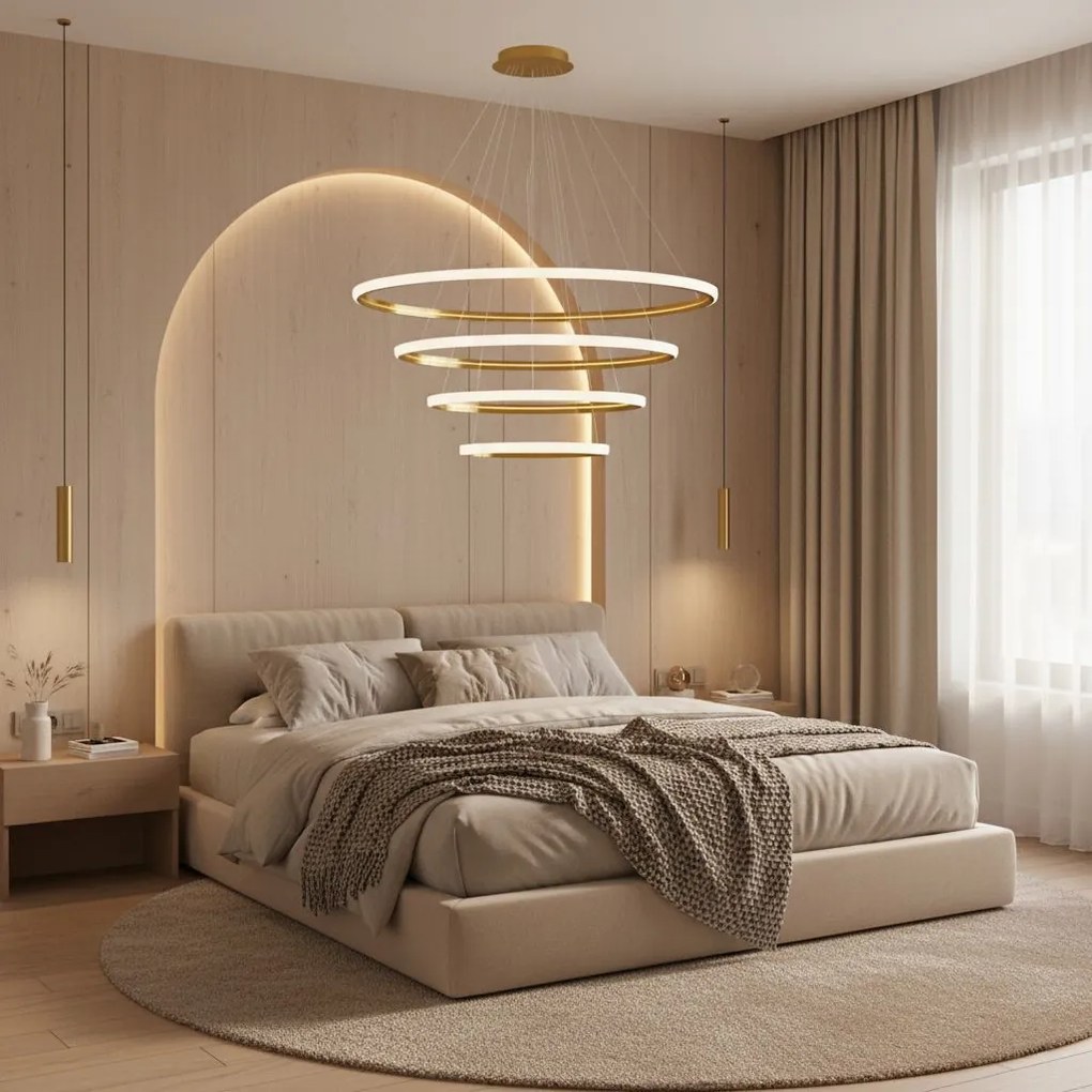 Toolight Závěsné LED osvětlení Modern Circle D101 LHJ009-CP4 zlaté