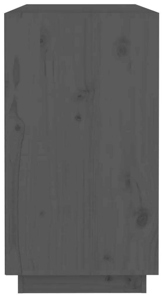 Příborník šedý 100 x 40 x 75 cm masivní borové dřevo,  820134