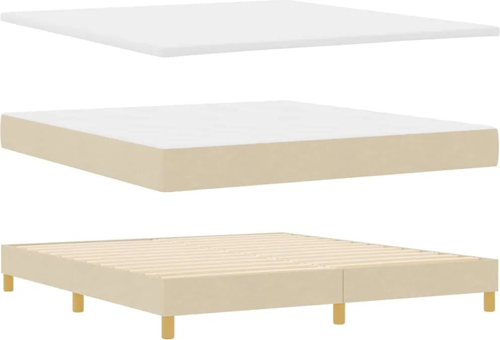 Postel s boxspringem s čelo Krémová 200 x 180 cm textil 3341312