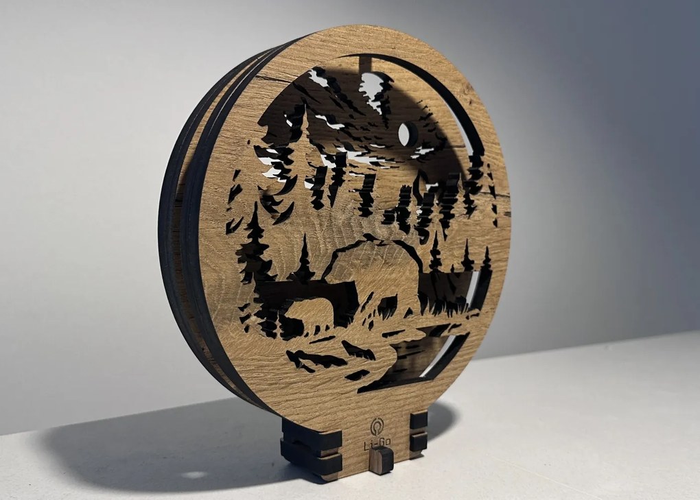 Li-Go "Medvědi" lampa 20x22cm provedení povrchu: dub světlý