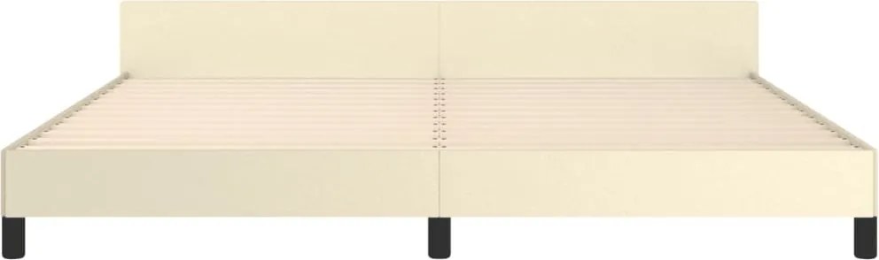 Rám postele s čelem krémový 200x200 cm umělá kůže 3125593