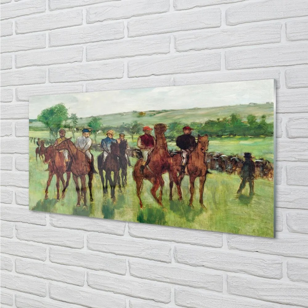 Obraz na skle Art jízda na koni 140x70 cm