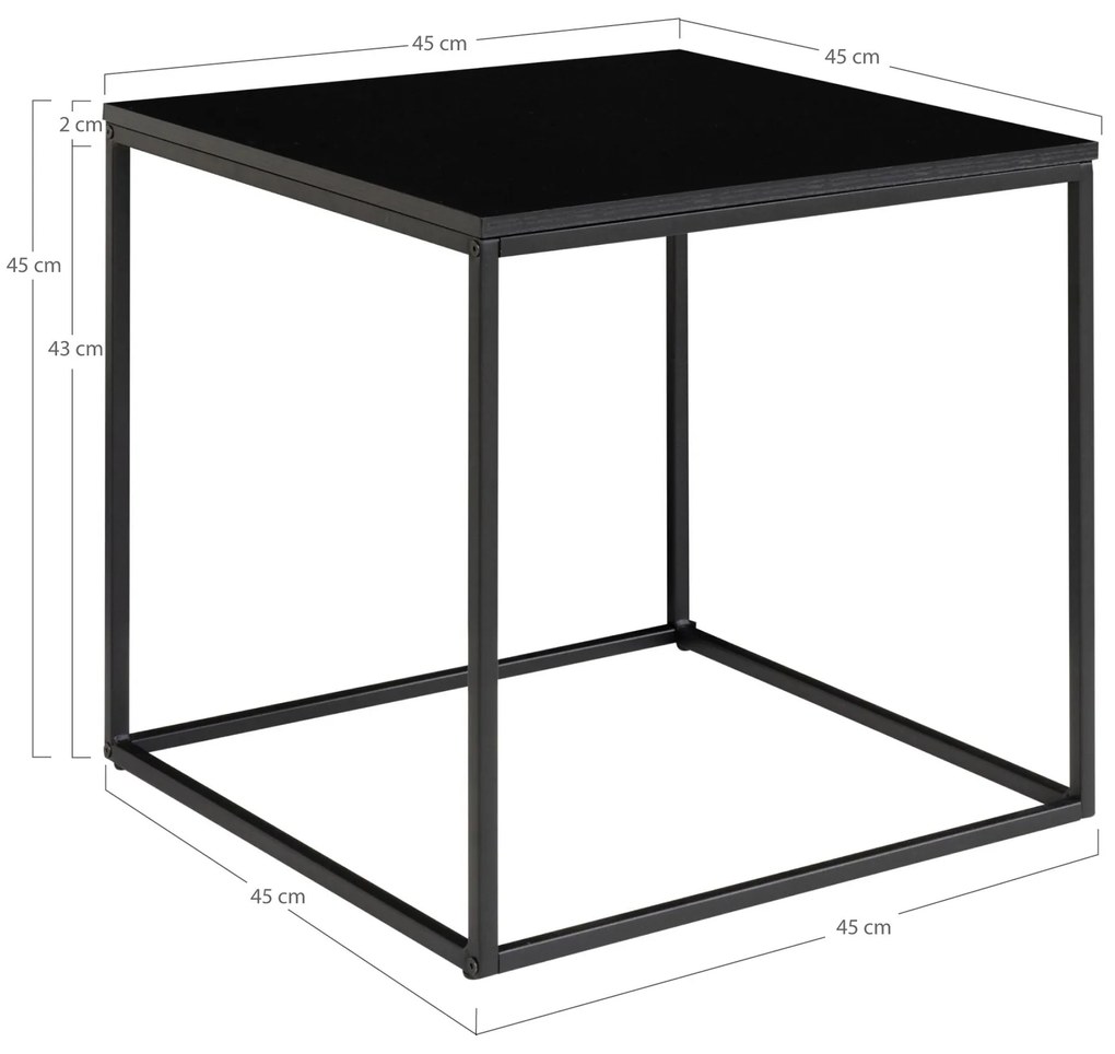 House Nordic Odkladací stolek 45cm černý Vita