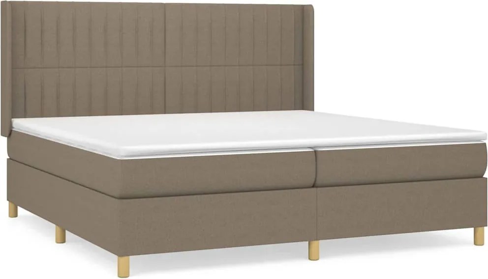 Box spring postel s matrací taupe 200x200 cm textil 3132181