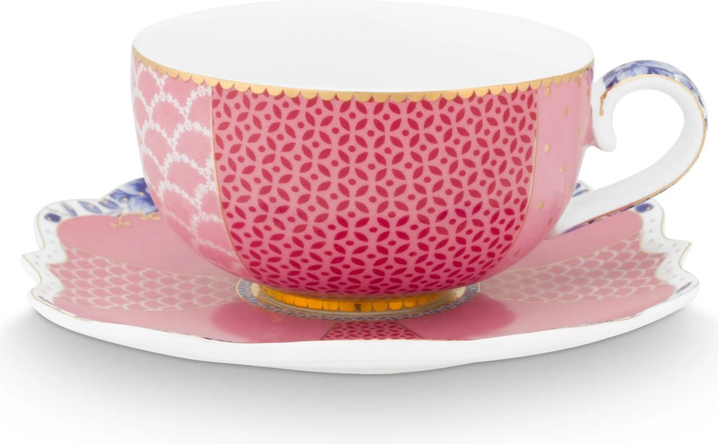 Pip Studio Royal Multi sada 2 ks espresso šálků s podšálky 100ml, růžová (Espresso sada v dárkovém balení)