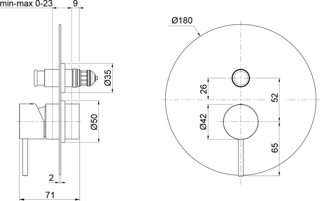 Sapho Ultramix sprchová baterie podomítková 2 výstupy černá matná chrom UT042BC