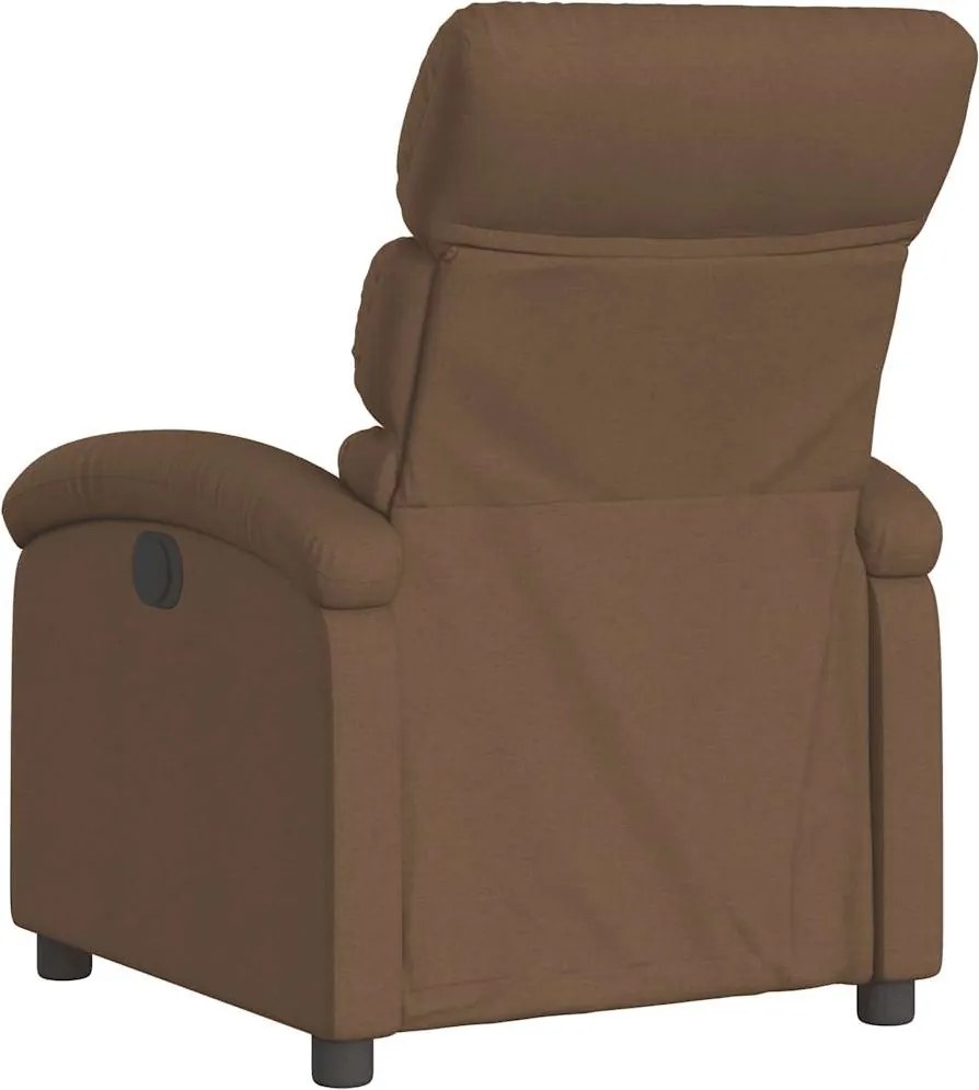Elektrické polohovací křeslo hnědé textil 3203958