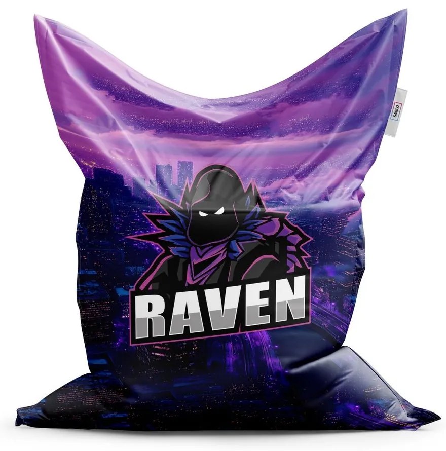 Sedací vak Classic Fortnite RAVEN steampunk město - dětský, fialová