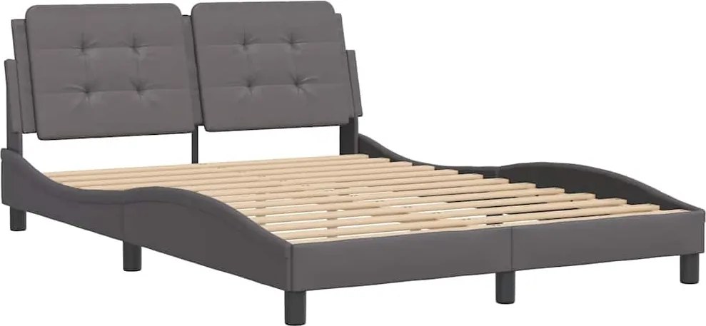 Rám postele bez matrace Zadar šedý 140x190 cm umělá kůže 3208180