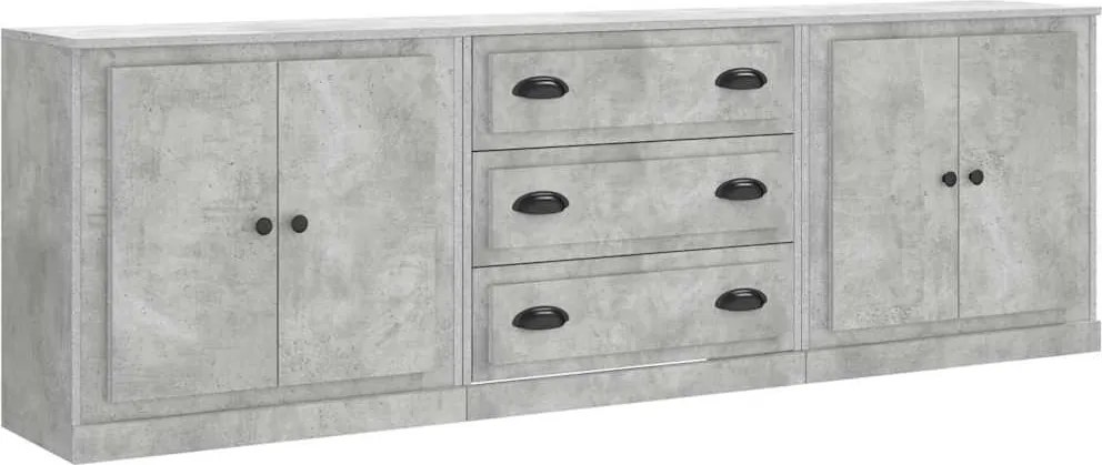 Příborníky 3 ks betonově šedé kompozitní dřevo 3185219