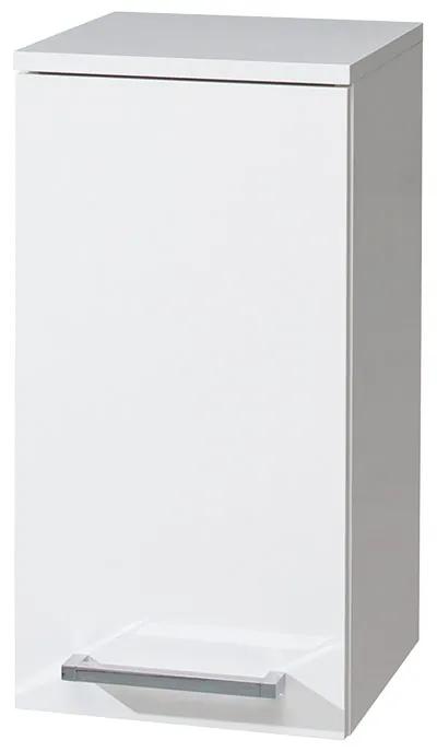 Mereo, Koupelnová skříňka závěsná, horní, levá,  bílá/bílá CN665