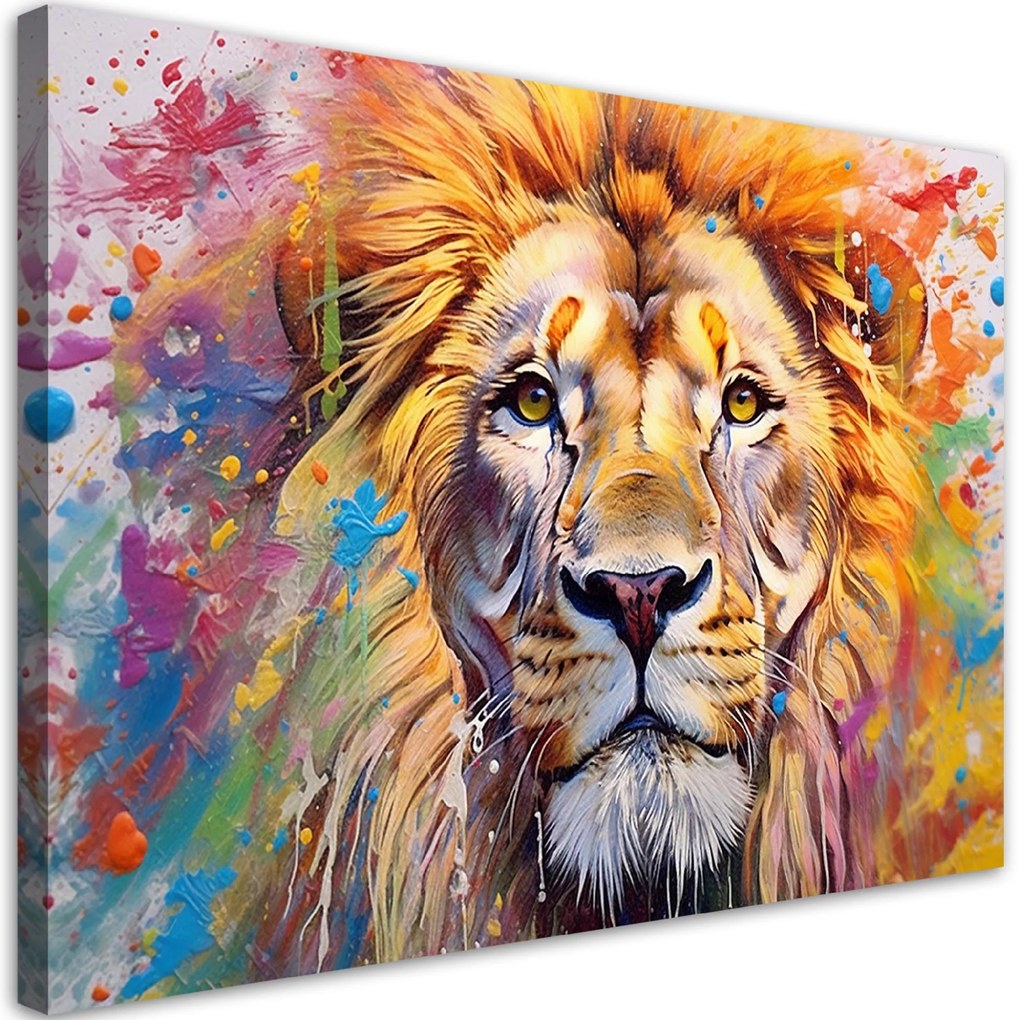 Gario Obraz na plátně Lev a barvy Rozměry: 60 x 40 cm