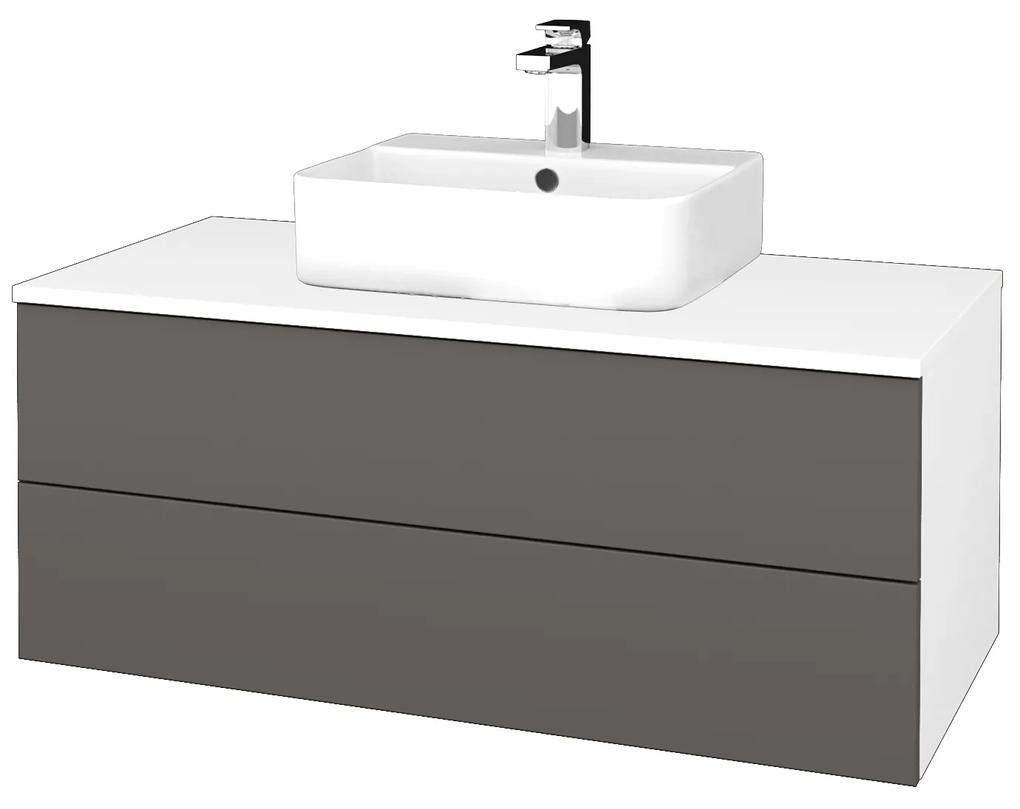 Dřevojas Koupelnová skříňka MODULE SZZ2 100 Varianta: N01 Bílá lesk / D16 Beton tmavý