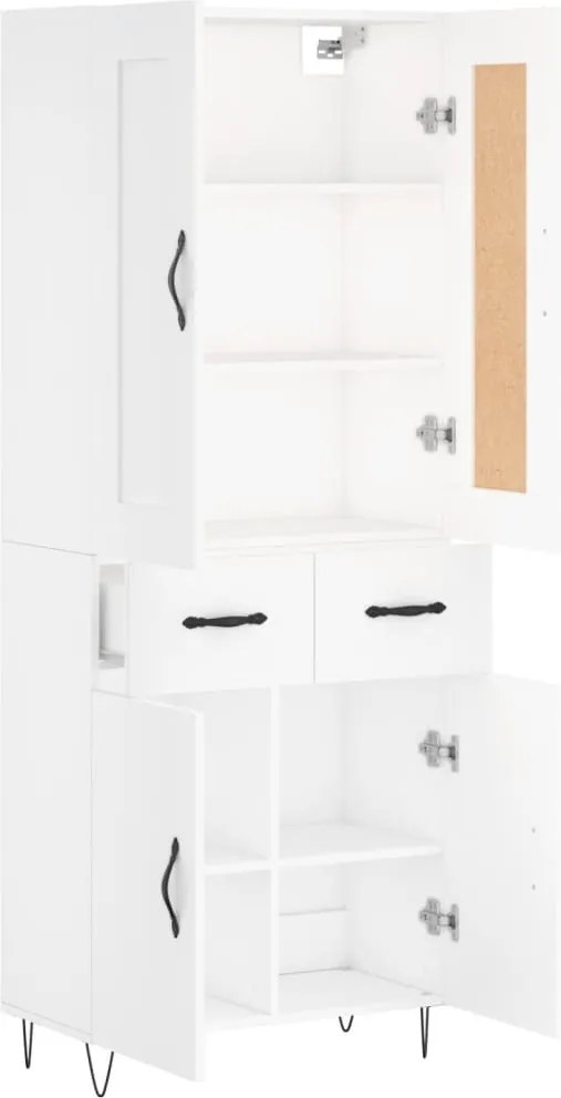 Skříň highboard bílá 69,5 x 34 x 180 cm kompozitní dřevo 3199905