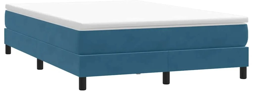 Postel Box Spring bez matrace tmavě modrá 140x210 cm samet 3315829