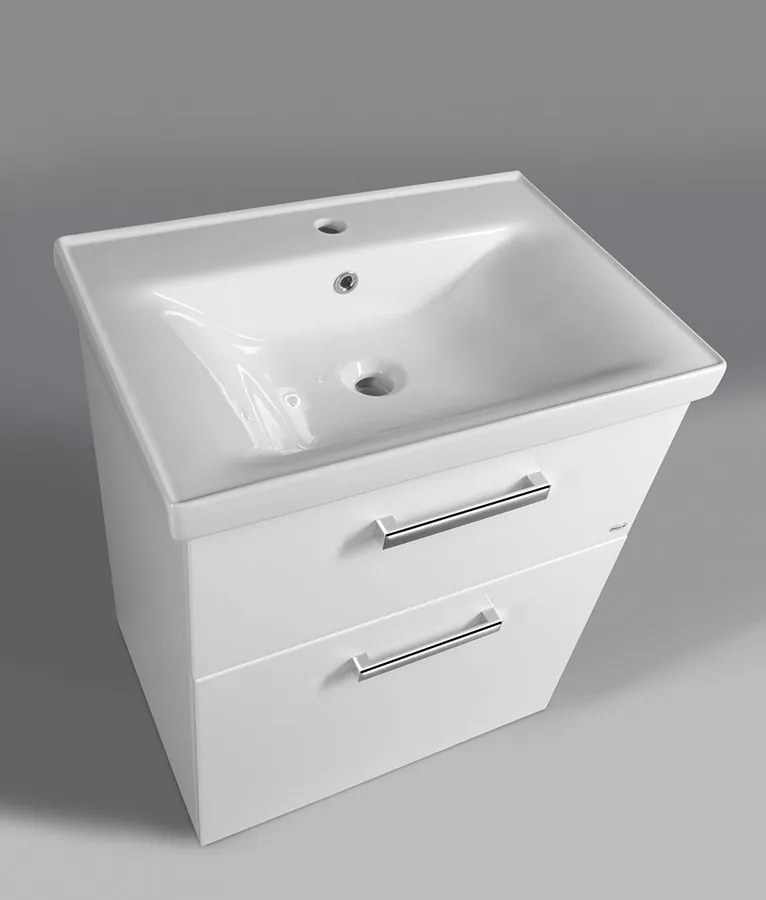 Aqualine Aqualine, VEGA umyvadlová skříňka 62x72, 6x43, 8 cm, 2xzásuvka, bílá, VG063