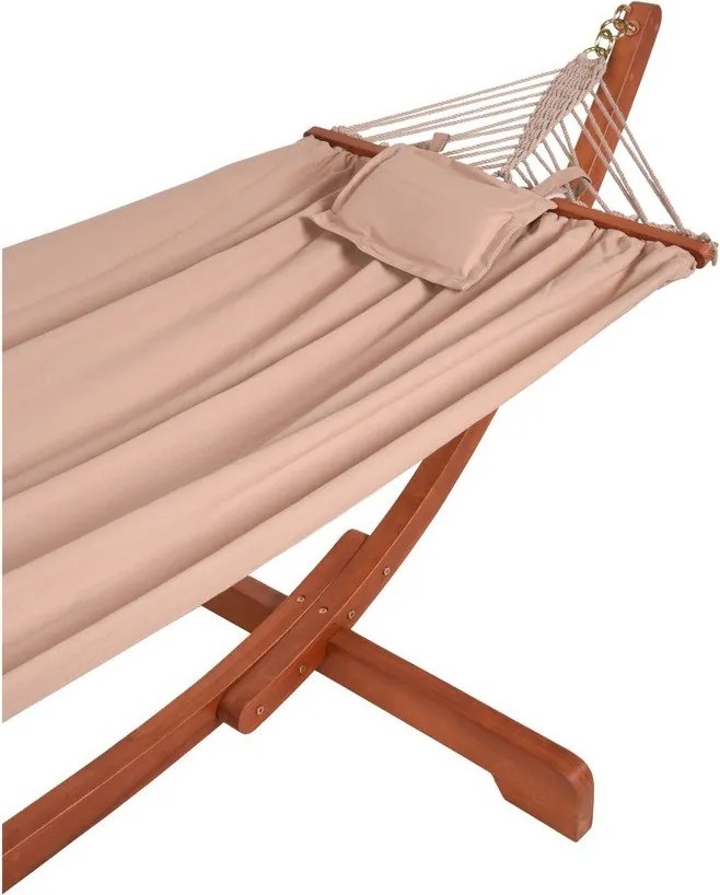 Zahradní houpací lehátko na konstrukci z eukalyptového dřeva Garden Pleasure Hammock Madeira