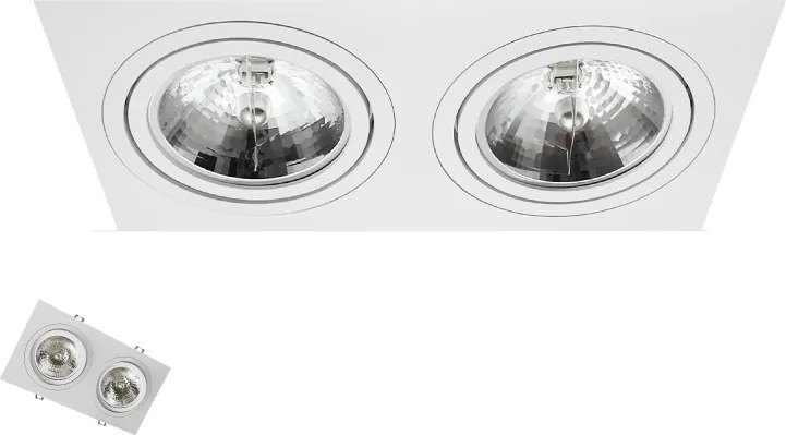 Dvojité Pohyblivé Svítidlo 2 X AR111 ES111 Bílá GU10