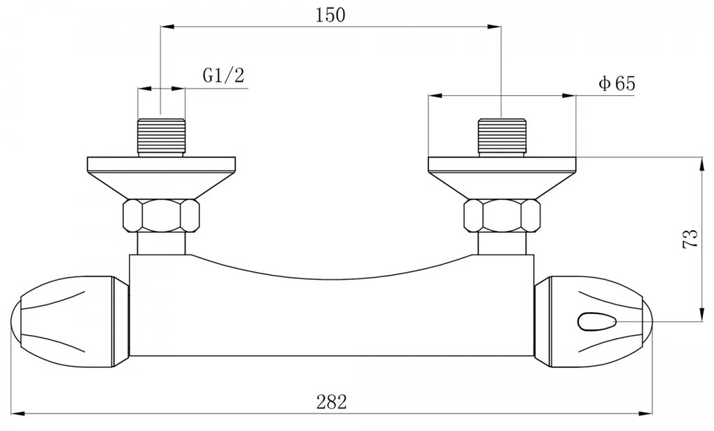 Baterie termostatická sprchová univerzální, chrom