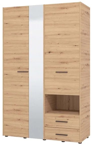 Šatní skříň Caspe - 128x206x54 cm (dub artisan)