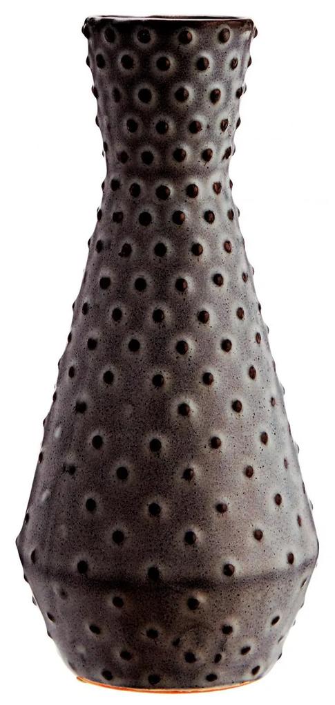 MADAM STOLTZ Keramická váza Plastic Dots, šedá barva, keramika