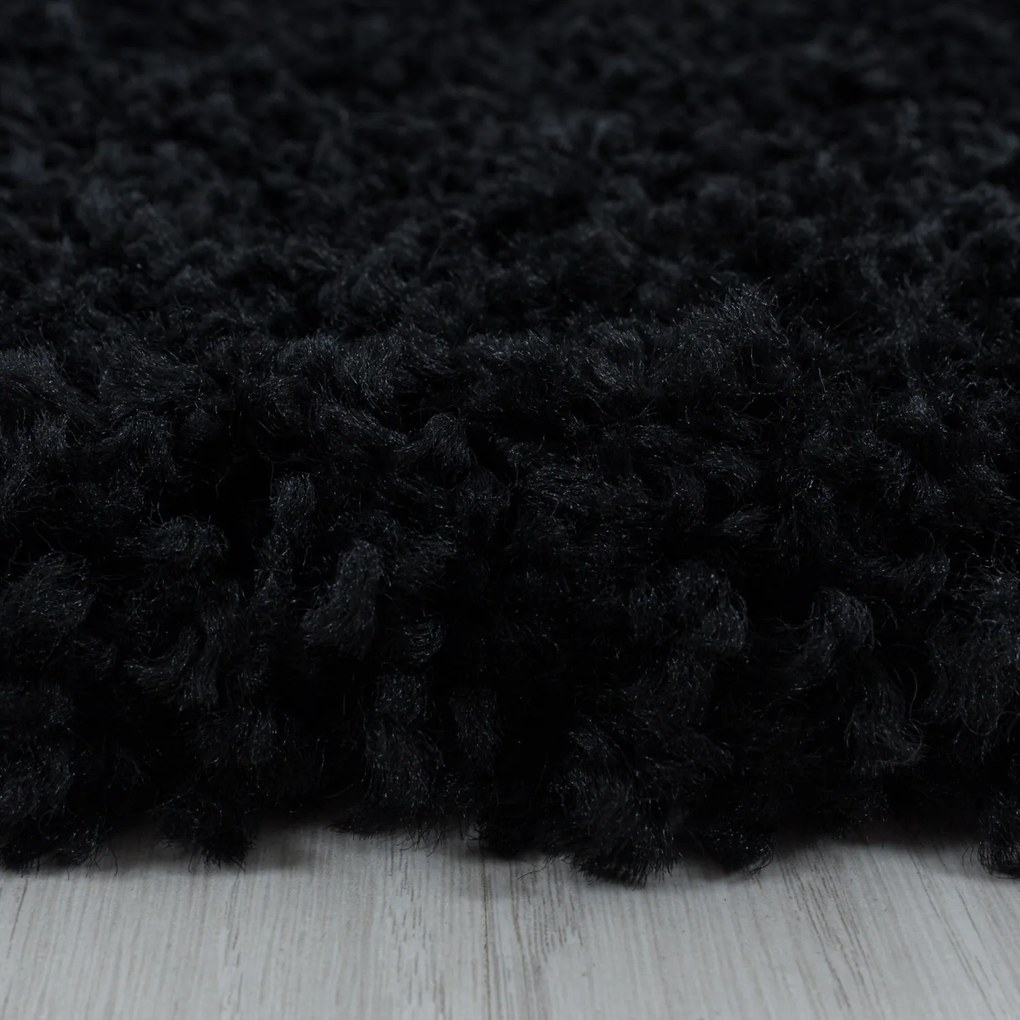 Ayyildiz, Kusový koberec Sydney Shaggy 3000 black, 200x290, černá, ložnice