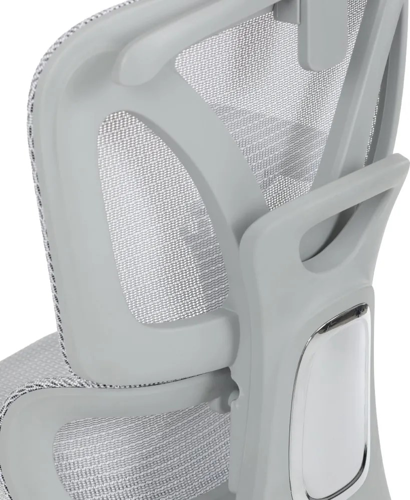 Kancelářská ergonomická židle PORTE — síťovina, šedá