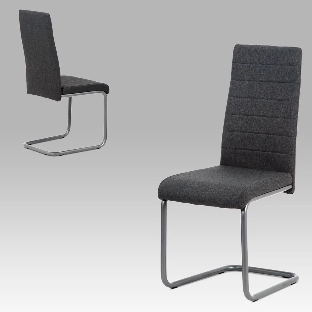 Artium Jídelní židle, šedá látka, kov matný antracit -  DCL-400 GREY2