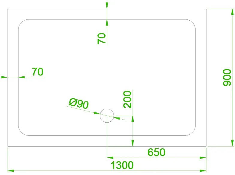 BPS-koupelny Obdélníková akrylátová sprchová vanička HYD-OSV-ST04D 130x90 bílá