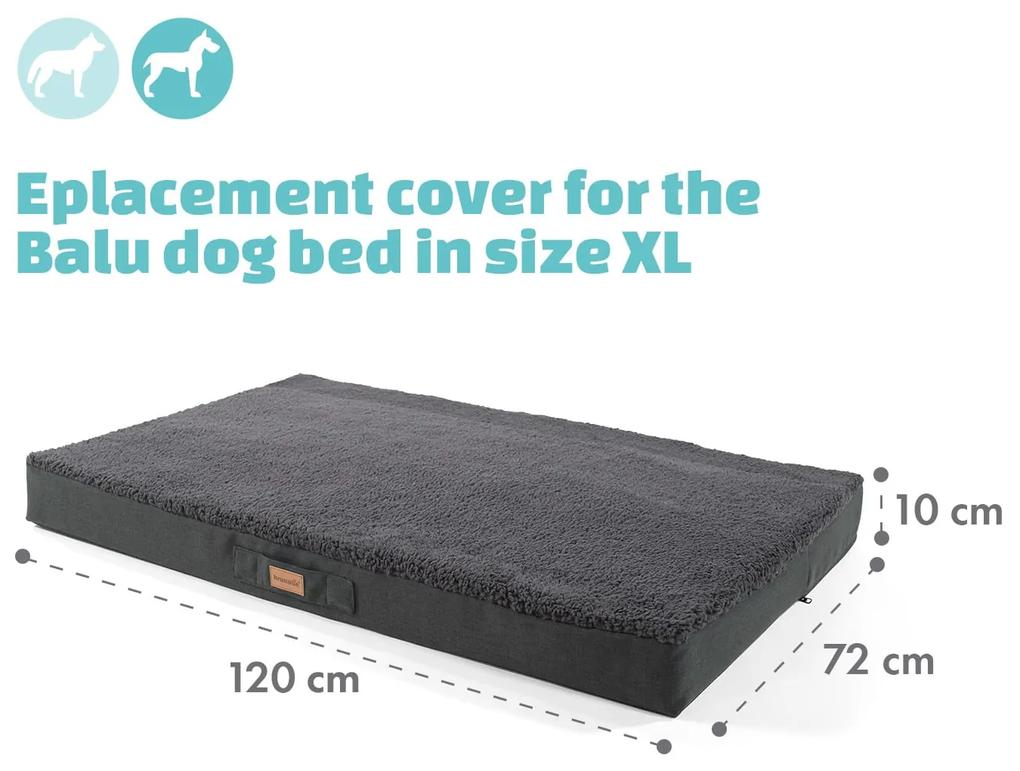 Balu L, pelíšek pro psa, náhradní potah, možnost praní, protiskluzový, prodyšný, velikost XL (120 × 10 × 72 cm)