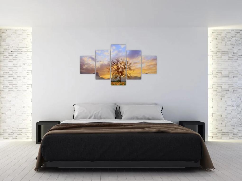 Obraz - Krajina se Slunečnicemi (125x70 cm)