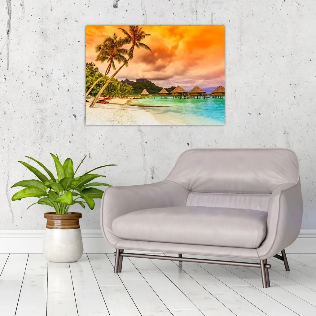 Skleněný obraz - Ostrov Bora Bora (70x50 cm)
