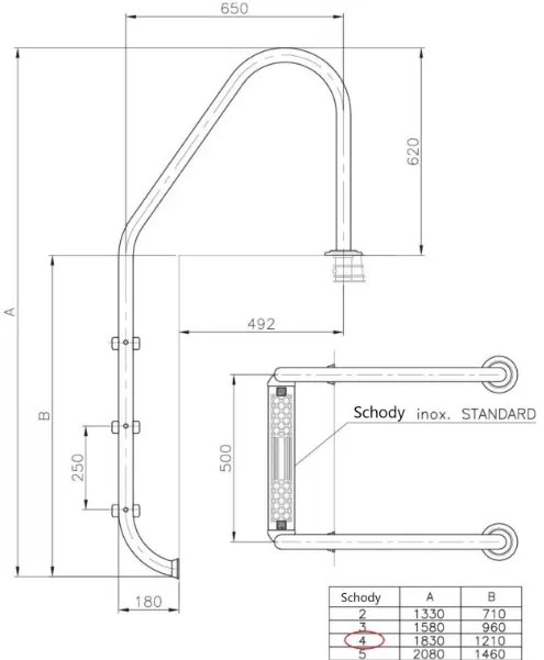 Planet Pool 08133 Bazénové schůdky Široké 4 stupně 150 cm